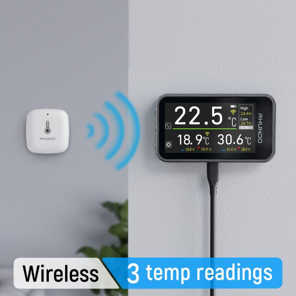 High-precision Indoor & Outdoor Wireless Digital Thermometer with IPS ...